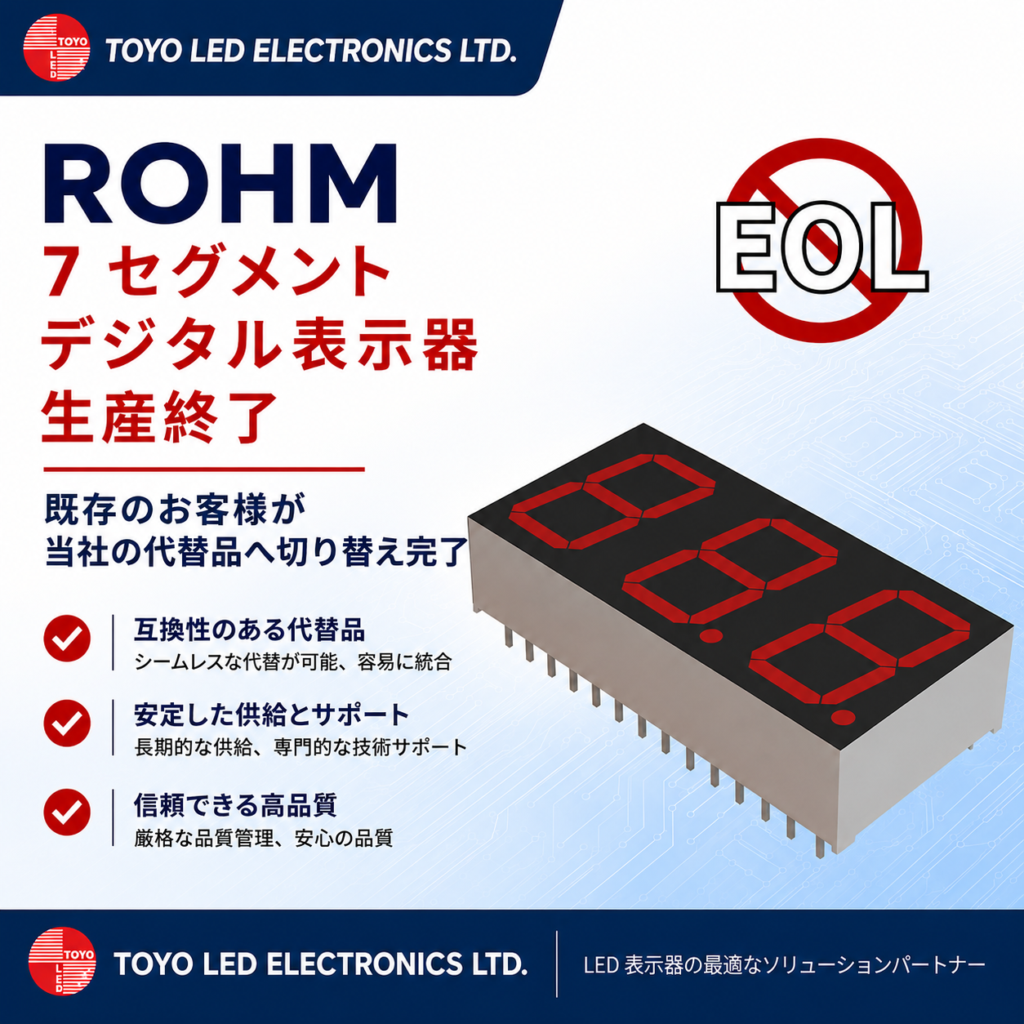 ROHM製7セグメントLEDディスプレイ生産終了に伴う代替提案のご案内 - Toyo LED
